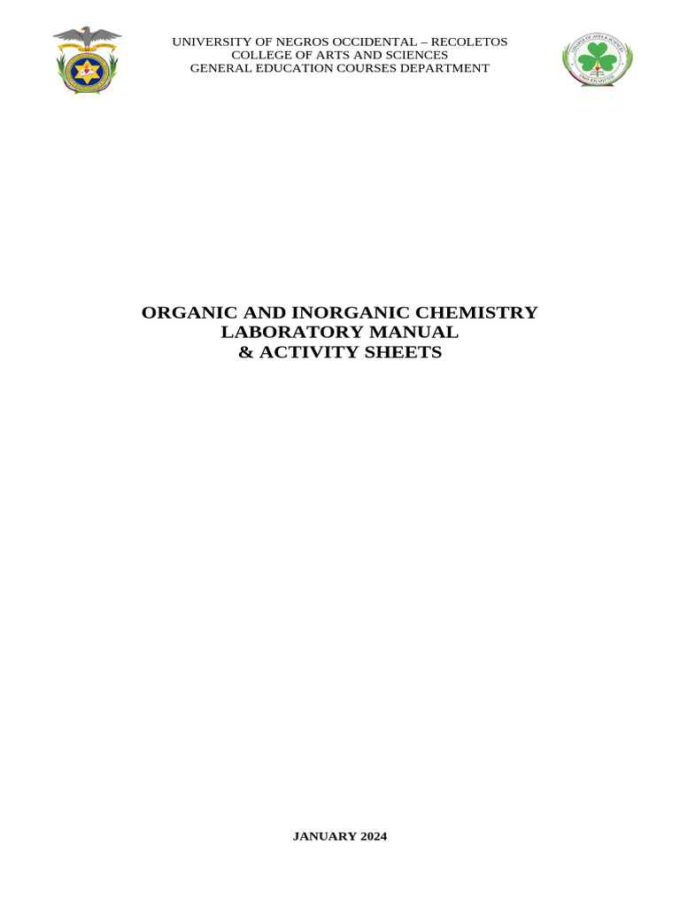 Chemio14g - Lab Manual (Revised Jan 2024) - 1 | PDF | Atomic Nucleus | Atoms