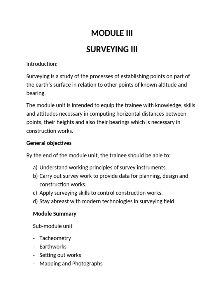 Surveying III 1 | PDF