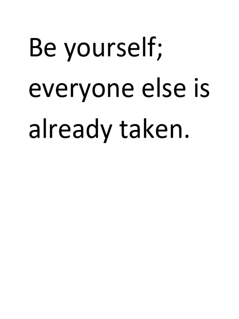 Be Yourself | PDF