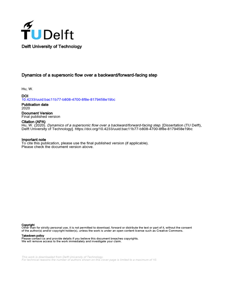 Dynamics of A Supersonic Flow Over A BFS FFS | PDF | Fluid Dynamics ...