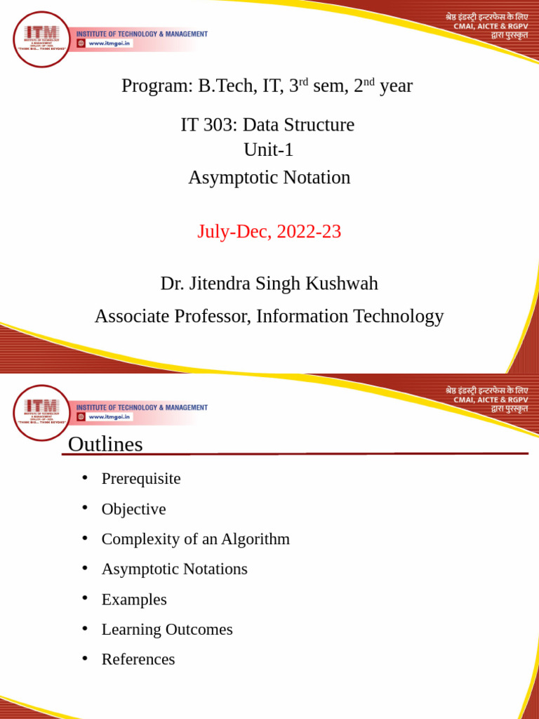 IT 403 Asymptotic Notations | PDF | Time Complexity | Computational Complexity Theory