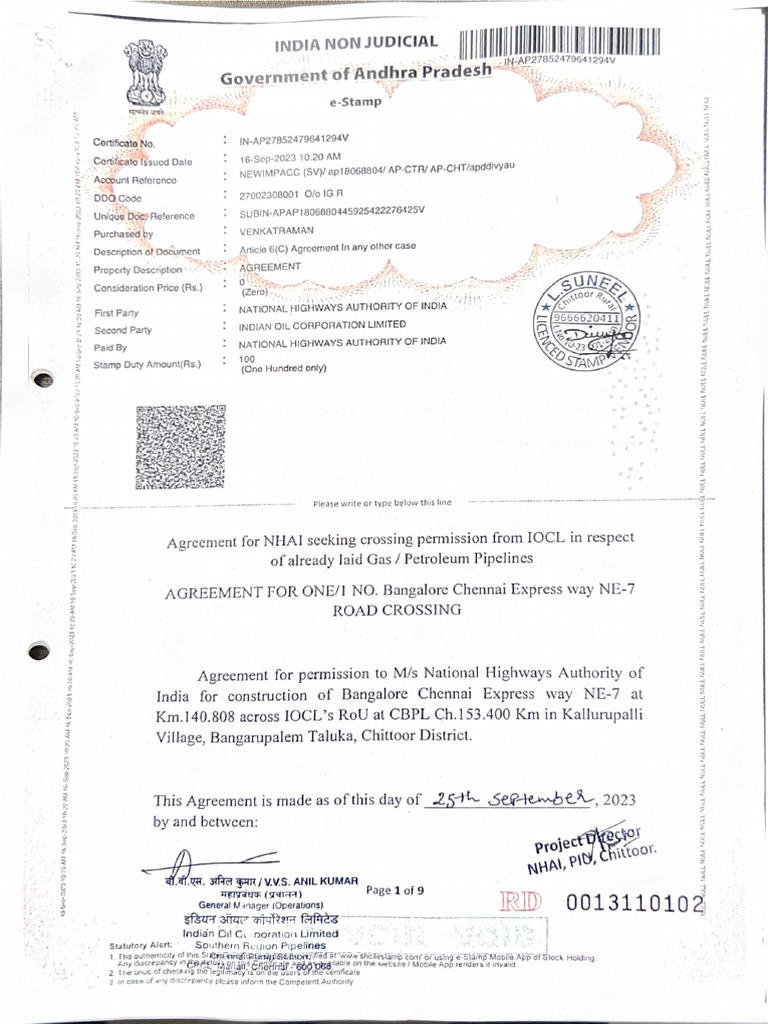 IOCL Agreement | PDF