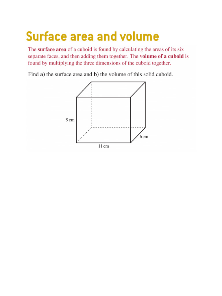 06 Surface Area and Volume of 3D Shapes | PDF