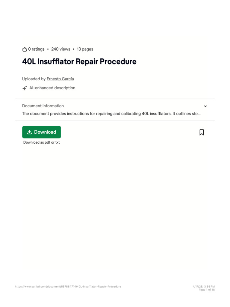 40L Insufflator Repair Procedure - PDF - Electrical Connector - Calibration | PDF | Scribd ...