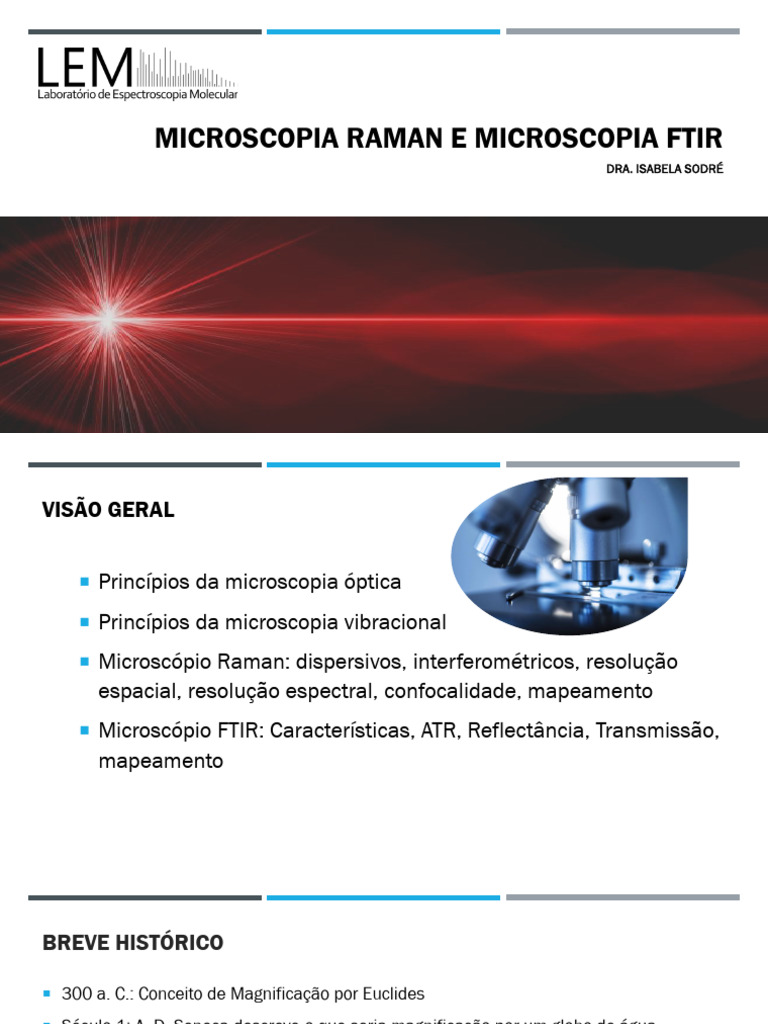 26-07-23 - Microscopia Raman e Microscopia FTIR - Isabela | PDF | Laser ...