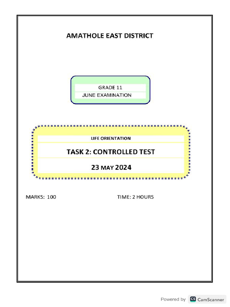 2024 Grade 11 Lo Controlled Test Question Paper Term 2 | PDF