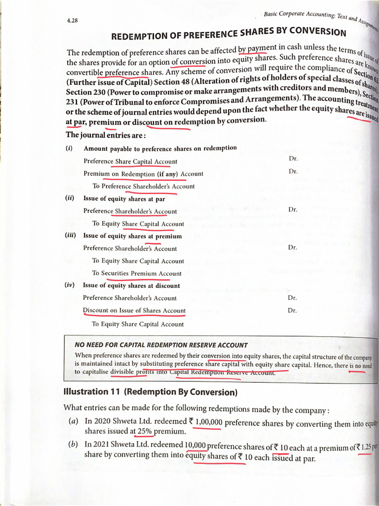 Redemption of Shares Company | PDF
