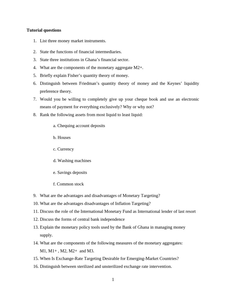 Ghana Financial Sector and Monetary Policy Guide | PDF | Money Supply ...