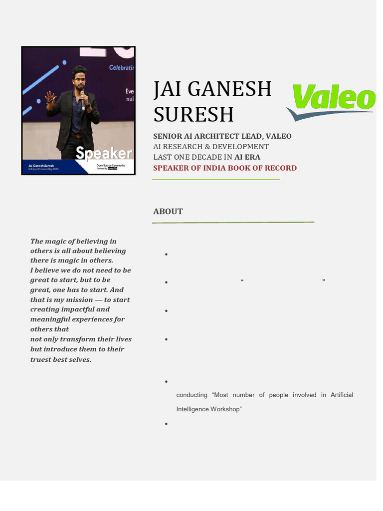 JaiGanesh TrainerProfile Valeo | PDF | Artificial Intelligence | Intelligence (AI) & Semantics