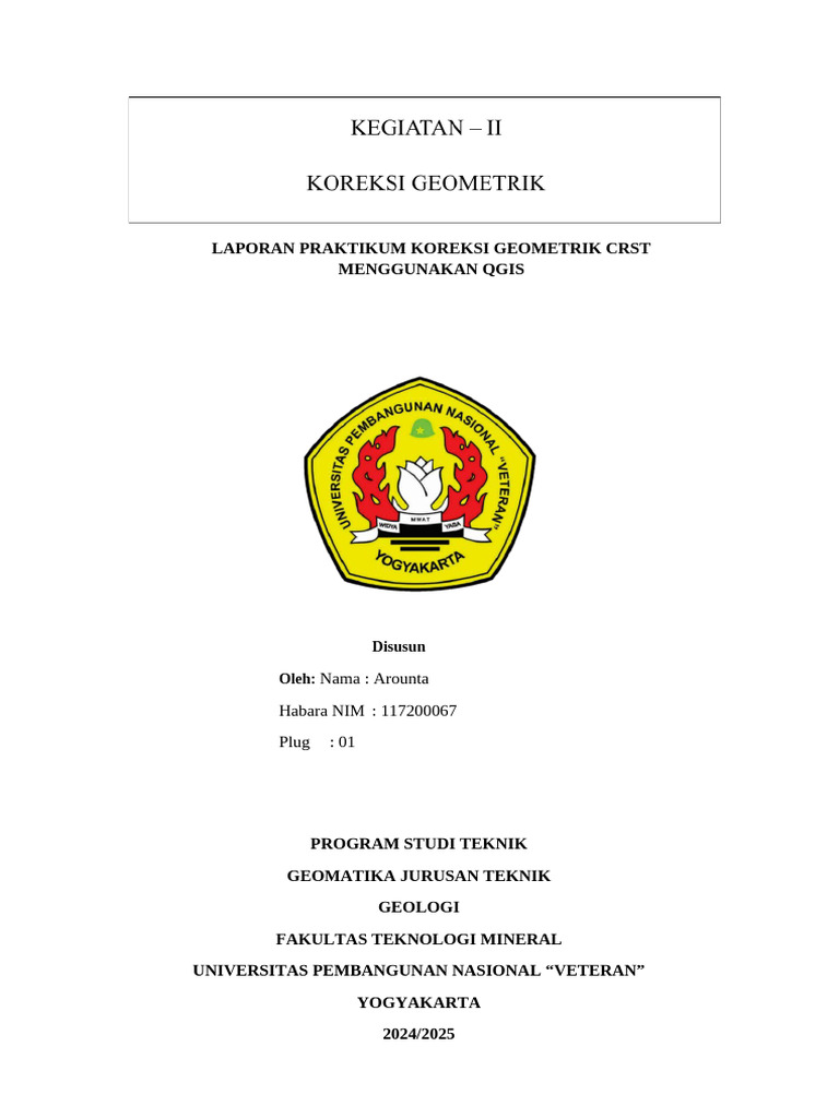 Koreksi Geometrik Citra dengan QGIS | PDF