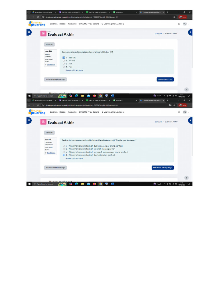 Evaluasi Akhir - Nilai 85 | PDF