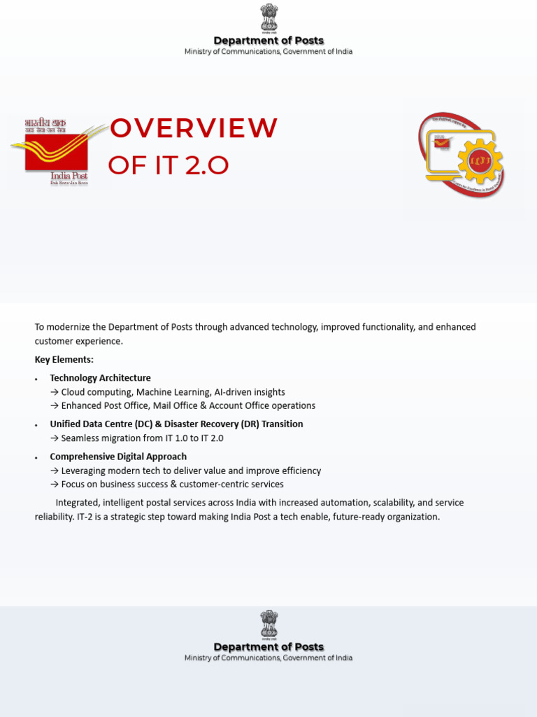 6910 - Overview and Salient Features of IT 2.0 - Overview and Salient ...