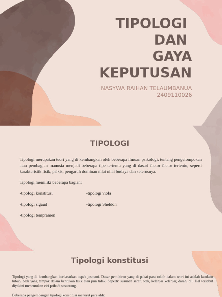 Tipologi Dan Gaya Keputusan (Awa) | PDF