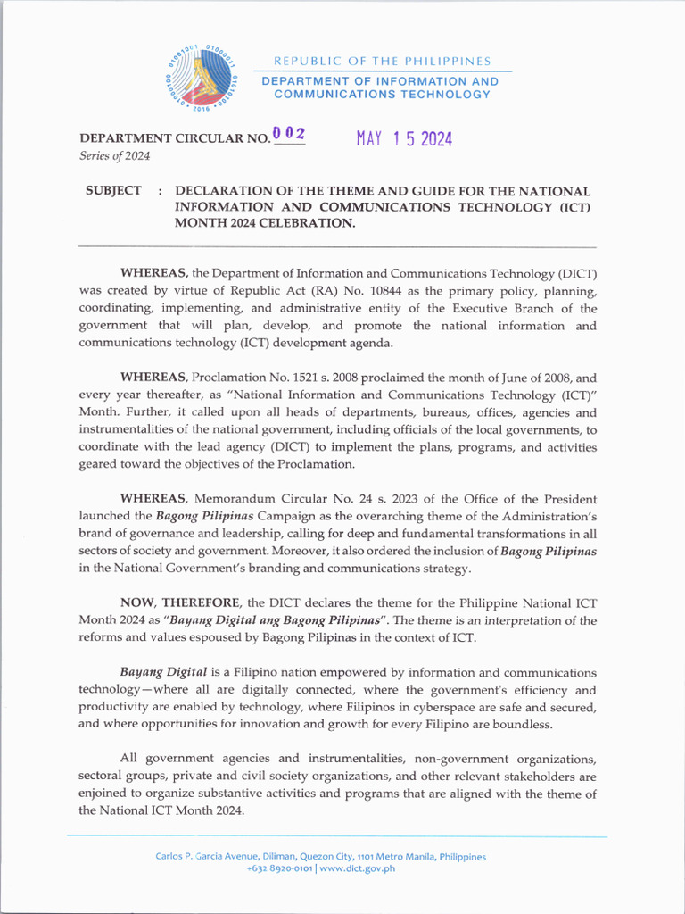 Department Circular No. 002 S. 2024 | PDF