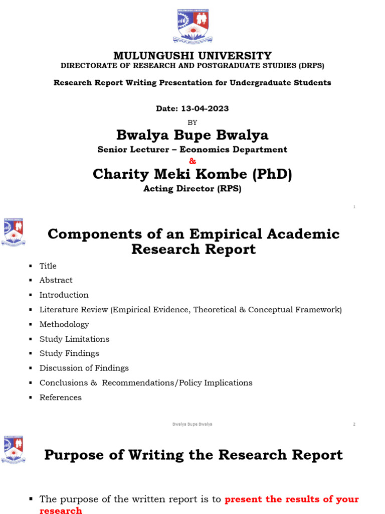 Research Report Writing Presentation - Undergradautes-Shared | PDF ...