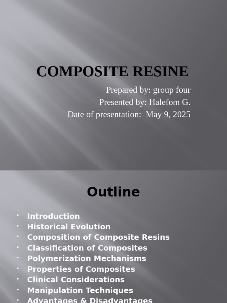 Composite Resine.pptx 1.Pptx 2 | PDF | Dental Composite | Materials
