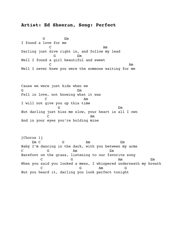 Ed Sheeran - Perfect - Vereinfacht | PDF