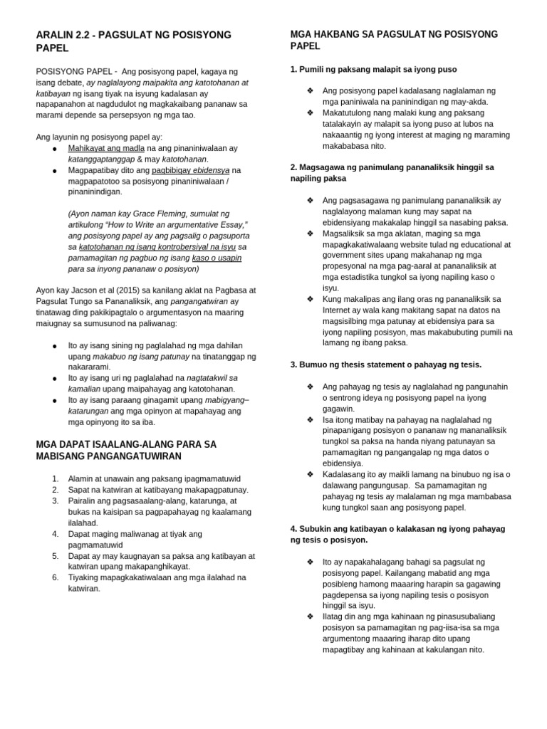 Pagsulat Reviewer | PDF