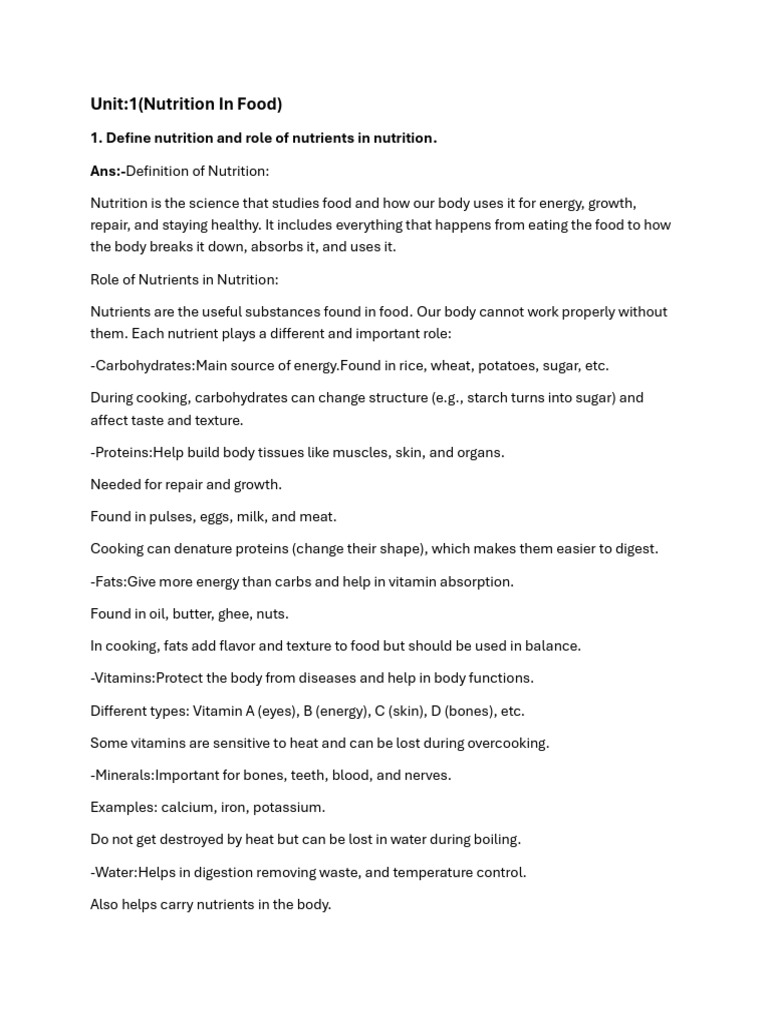 Understanding Nutrition and Balanced Diet | PDF | Carbohydrates | Cooking