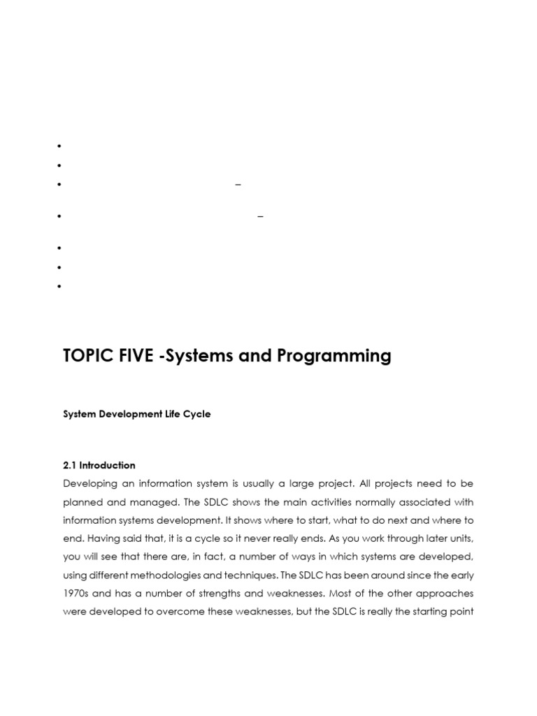 TOPIC FIVE - Systems and Programming | PDF | Assembly Language | Software Development