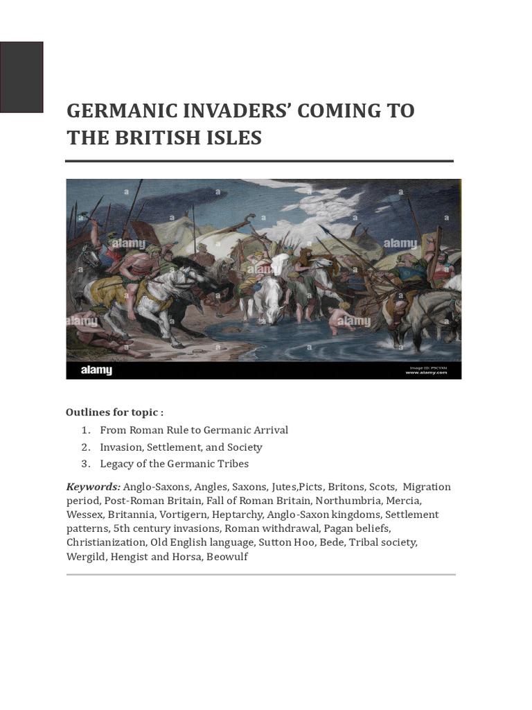 German invaders in British Isles | PDF | Anglo Saxons | Roman Britain