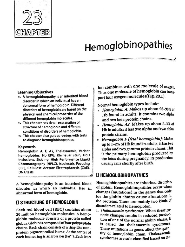 Hemoglobinopathies | PDF