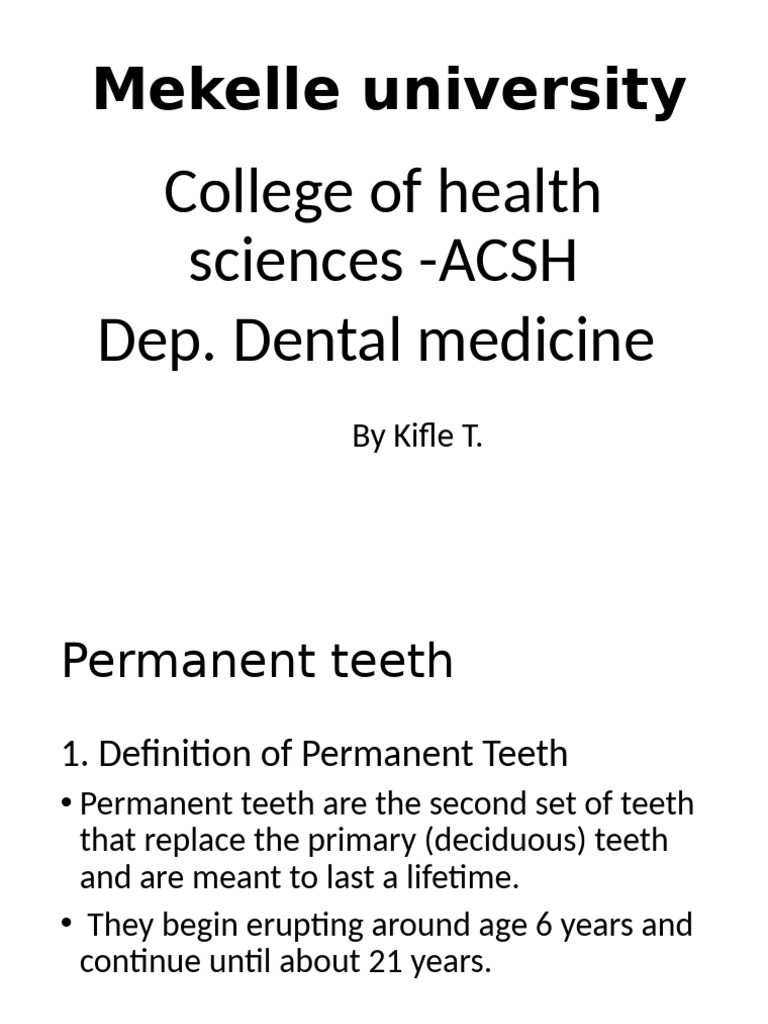 Understanding Permanent Teeth: Eruption & Functions | PDF | Tooth | Mouth
