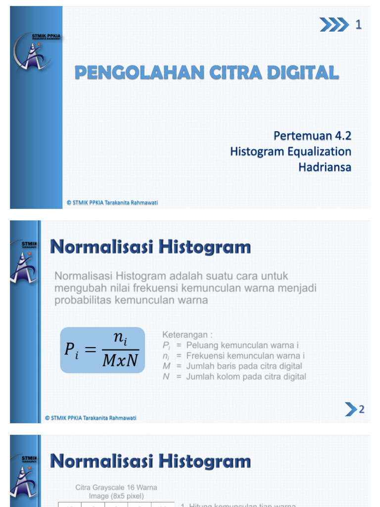 (4.2) Ekualisasi Histogram | PDF