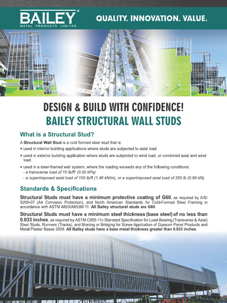 Bailey Wind Load Structural Studs | PDF