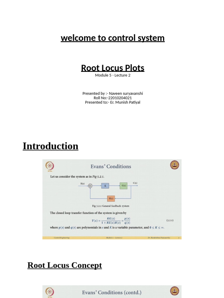 Root Locus Plots by Naveen Suryavanshi | PDF