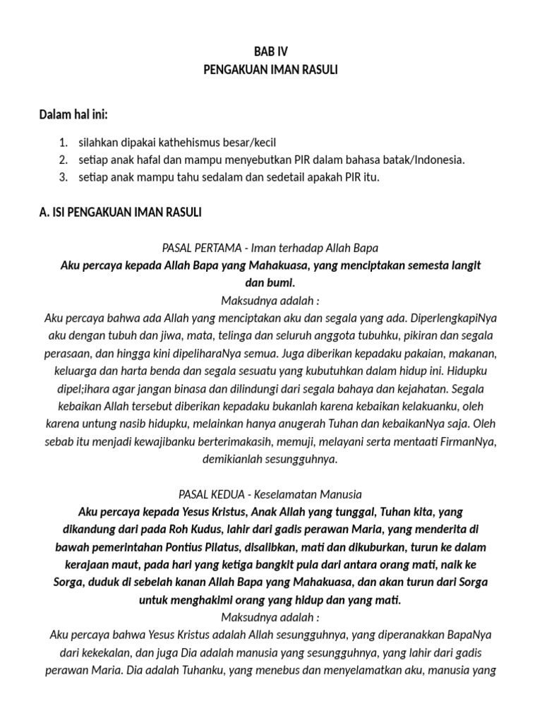 Pengakuan Iman Rasuli dalam Kristen | PDF