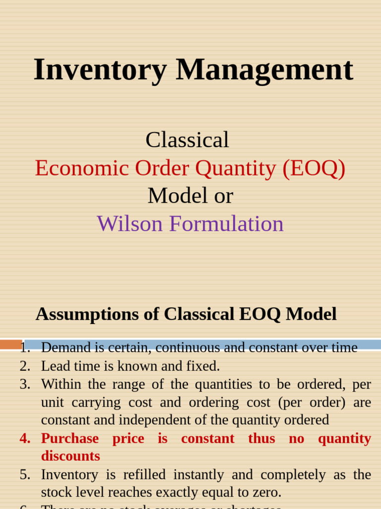 Inventory Management | PDF | Demand | Management Accounting