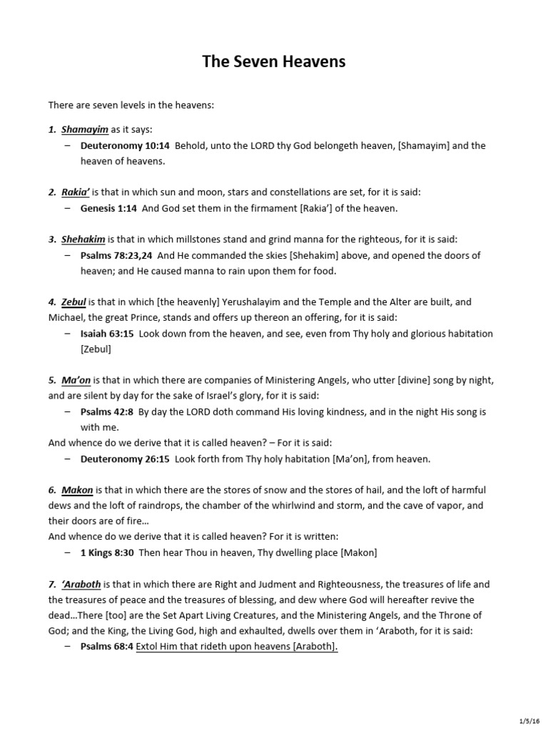 The Seven Levels of Heaven Explained | PDF
