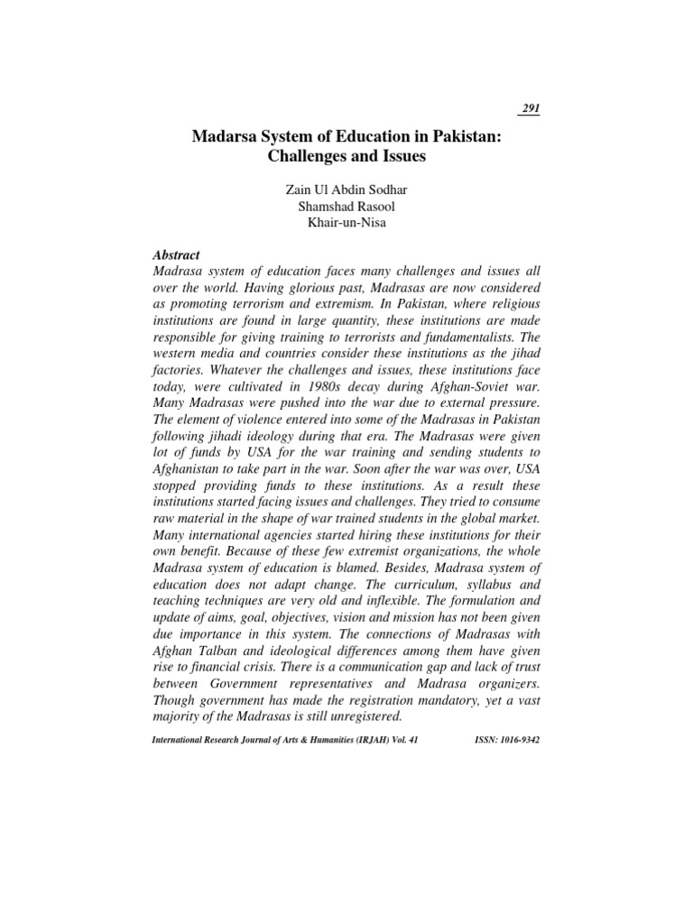 Madarsa_System_of_Education_in_Pakistan | PDF | Taliban