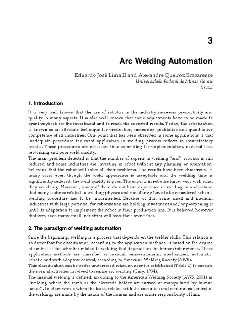 InTech-Arc Welding Automation | PDF | Welding | Construction