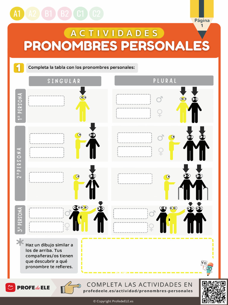 Cuadernillo de Actividades - Pronombres Personales (v.1.0) | PDF