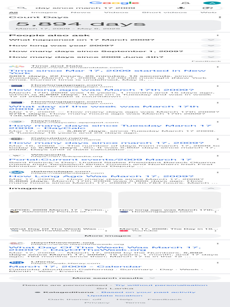 Day Since March 17 2009 - Google Search | PDF