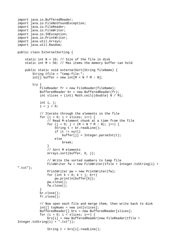 Implement External Sorting 12 | PDF | Computer Programming | Computing