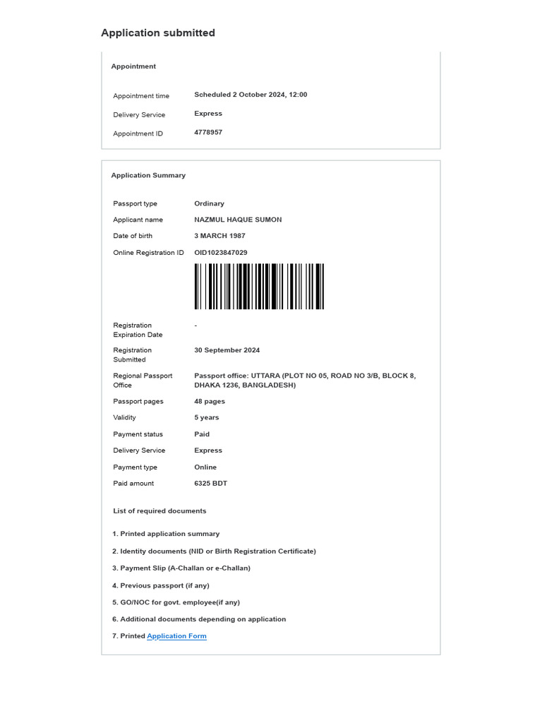 E‑Passport Online Registration Portal Nazmul Haque Sumon | PDF