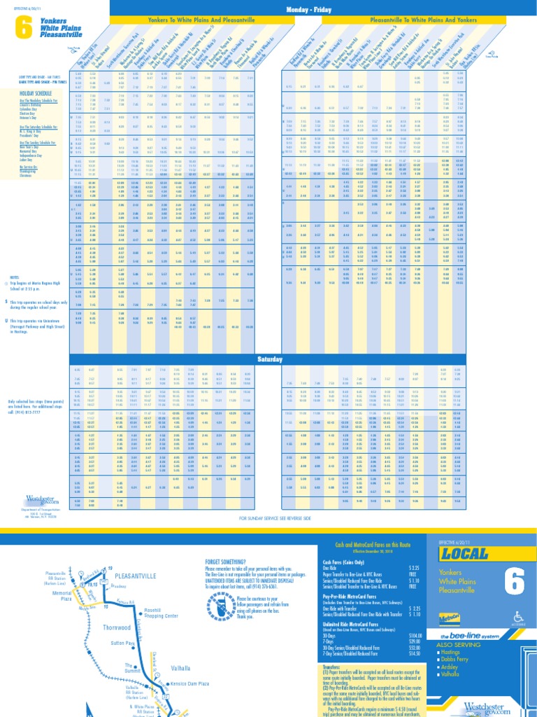 Rte 6 Timetable | PDF | Passenger Rail Transport | Rail Transport