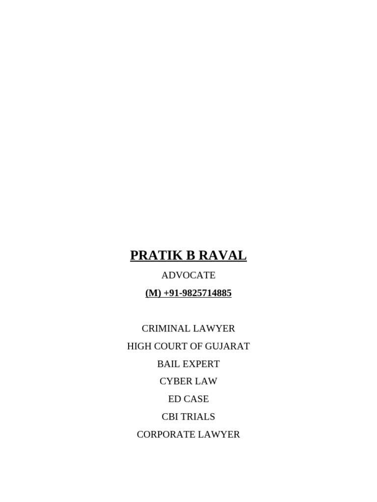 Advocate Pratik B Raval | PDF