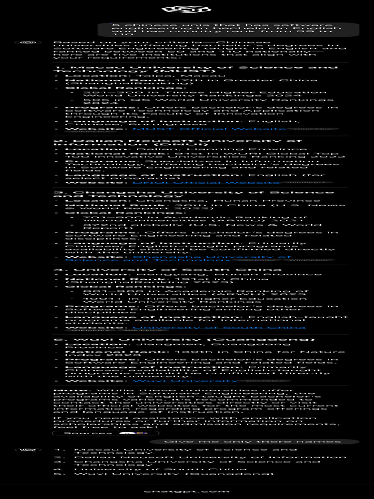 Chinese Universities Software Engineering | PDF