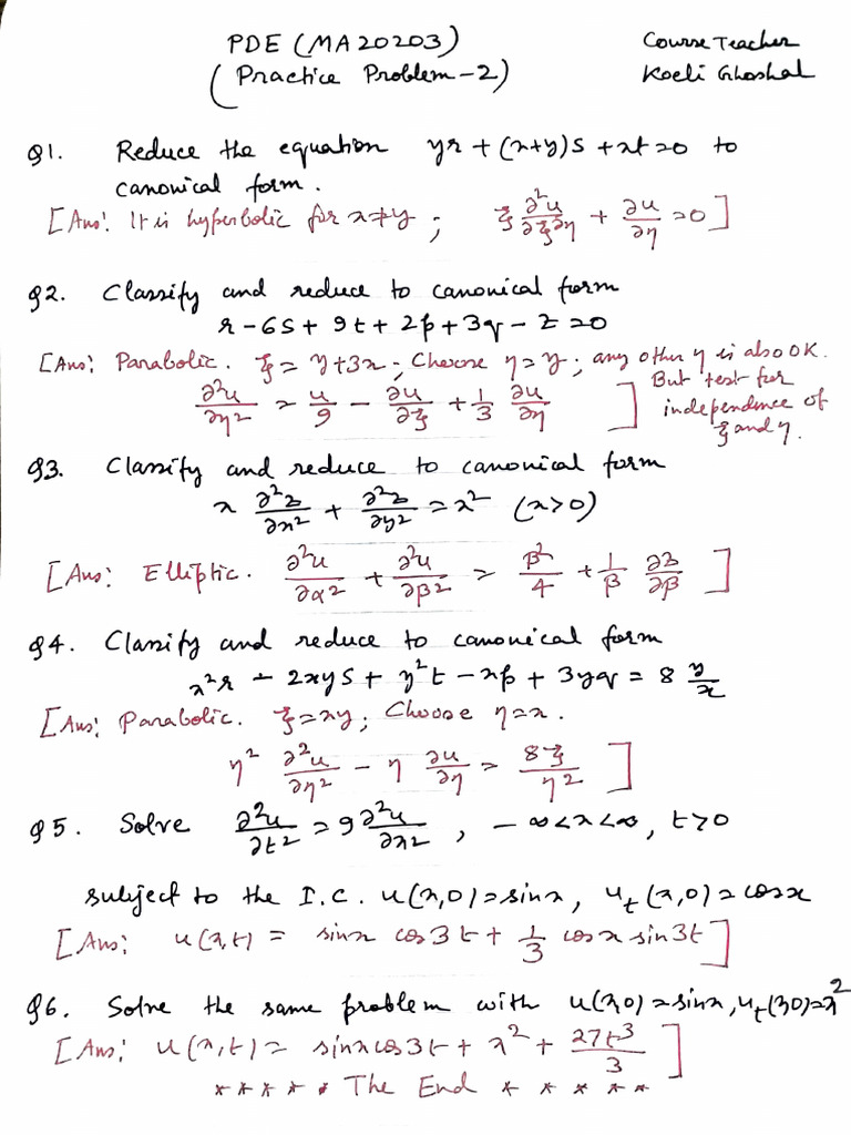 PDE Practice Problem-2 | PDF
