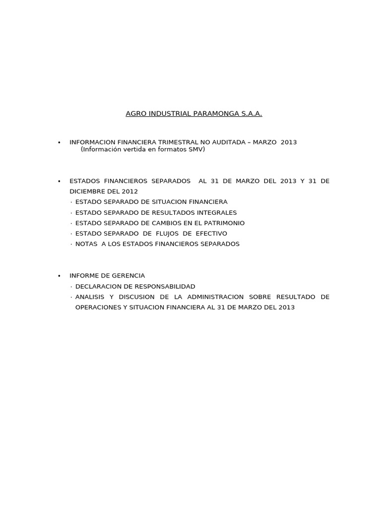 Notas EEFF Al 31-03-13-Indiv | PDF | normas internacionales de INFORMACION FINANCIERA | Impuestos