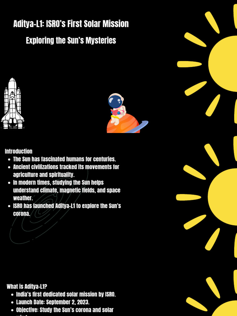 Aditya-L1 ISRO's First Solar Mission | PDF | Space Weather | Outer Space