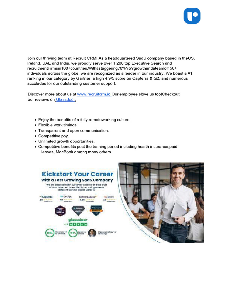 RecruitCRM - UI - UX Fresher JD Revised | PDF | Business