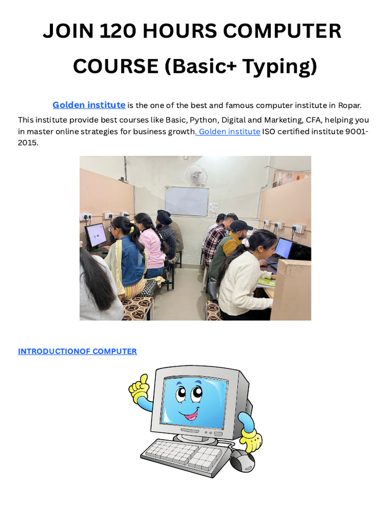Join 120 Hours Computer | PDF | Microsoft Excel | Computing