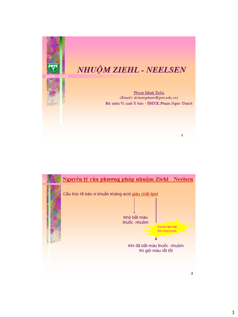 7 Nhuom Ziehl Neelsen GV. Phạm Minh Tuấn - Y Dược.2023 - 2024 2025 | PDF