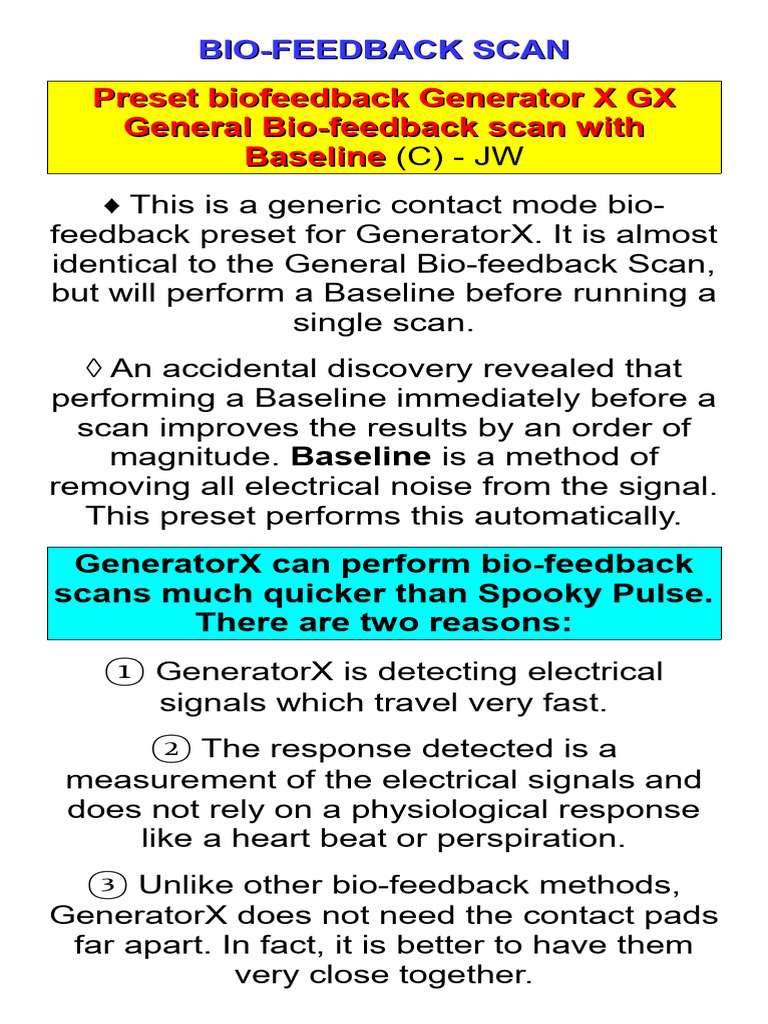 Generator X Bio-Feedback scans | PDF | Heart Rate | Electric Generator