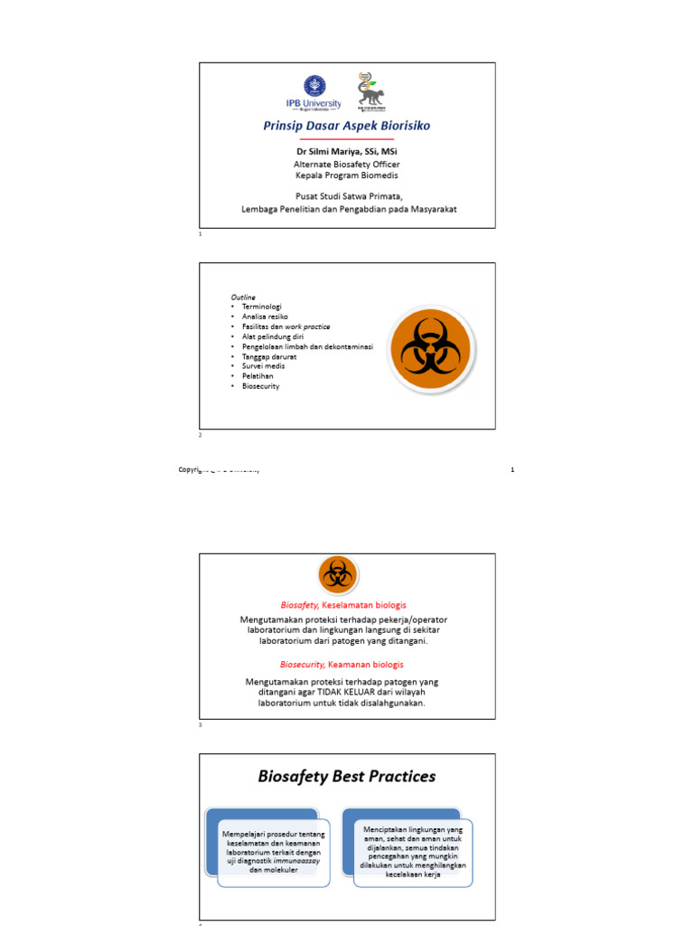Basic Biosafety Dan Biosecurity - PSSP - 2024 | PDF